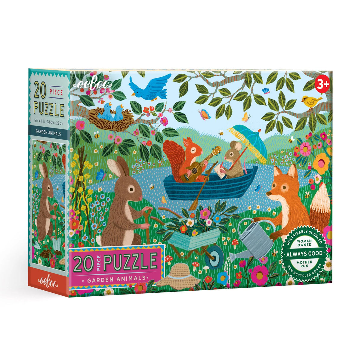 Eeboo | Garden Animals 20 Piece Puzzle – Dotter
